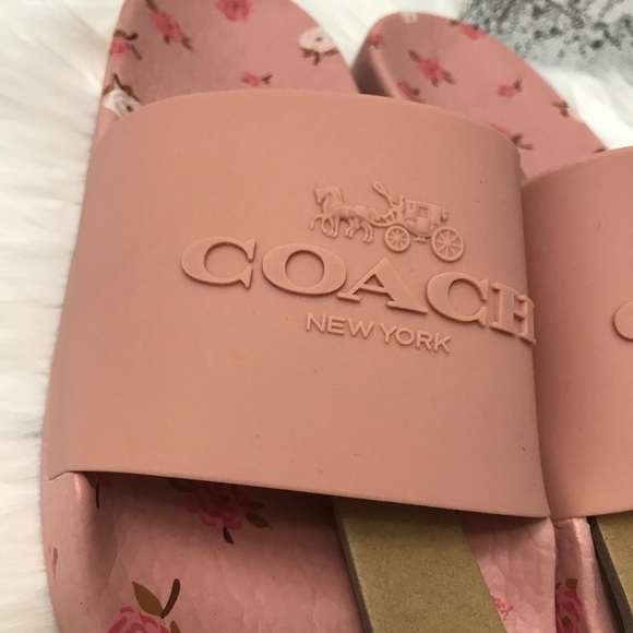 Coach | Shoes | Coach Womens Sport Slide Sandals Floral Pink New | Poshmark